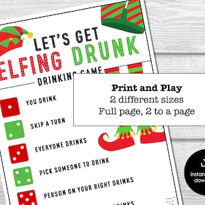 Christmas Party Drinking Game Holiday Game For Adults Drunk Dice