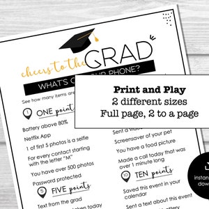 What's on Your Phone? Graduation Game, Printable Grad Game, 2025 ...