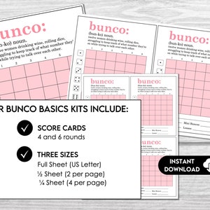 Funny Bunco Definition Scorecards for Bunco Night, Includes Tally ...