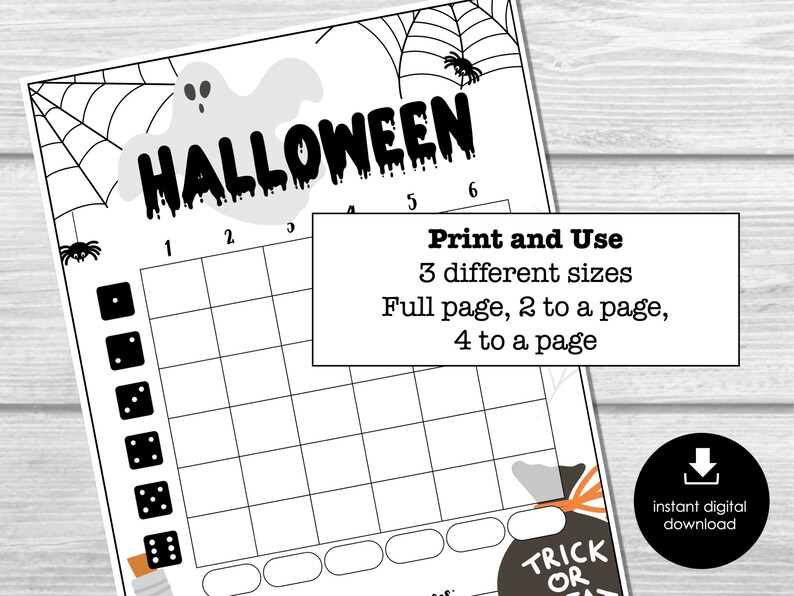 Halloween Bunco Score Cards Bunco Printables October Bunco - Etsy