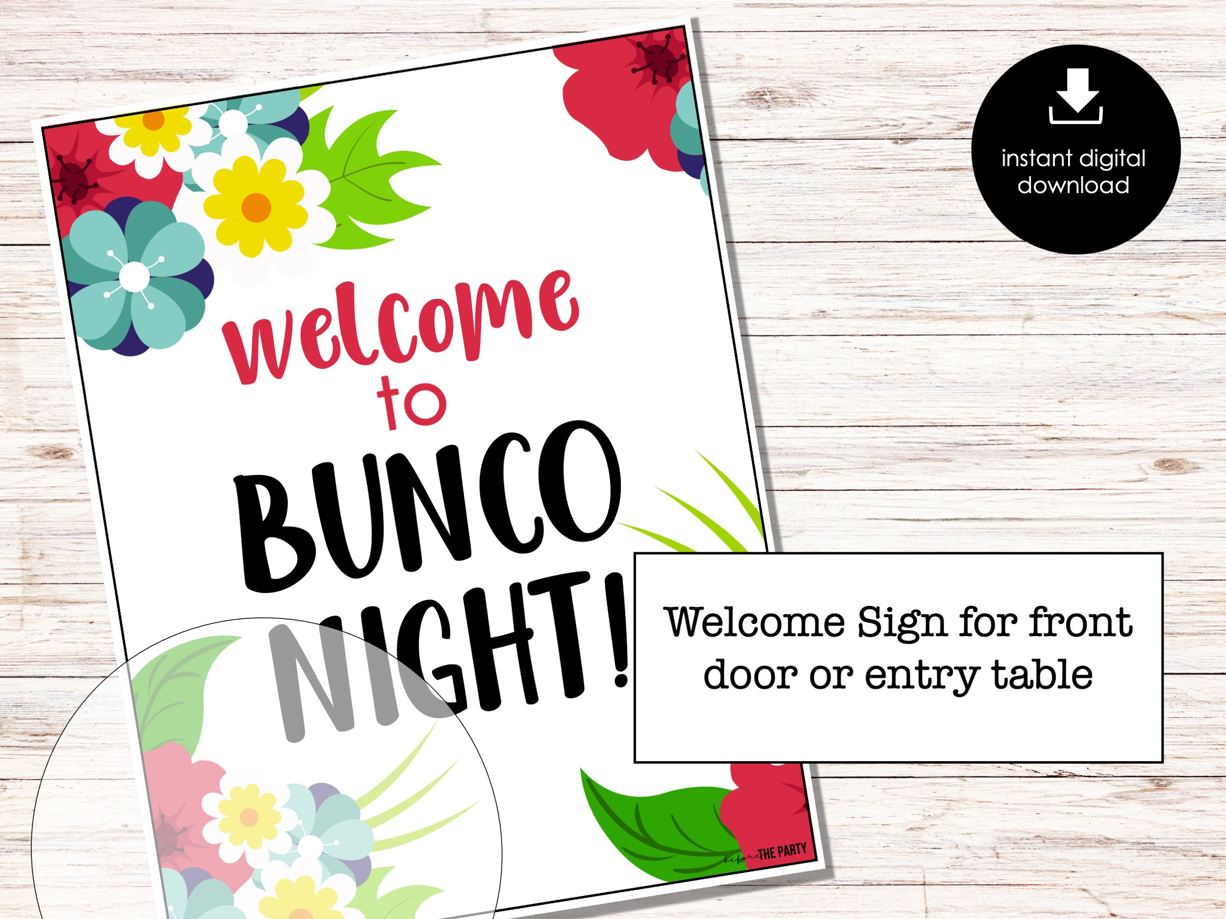 Floral Spring Bunco Party Bundle Printable, Score Cards & Invitation ...