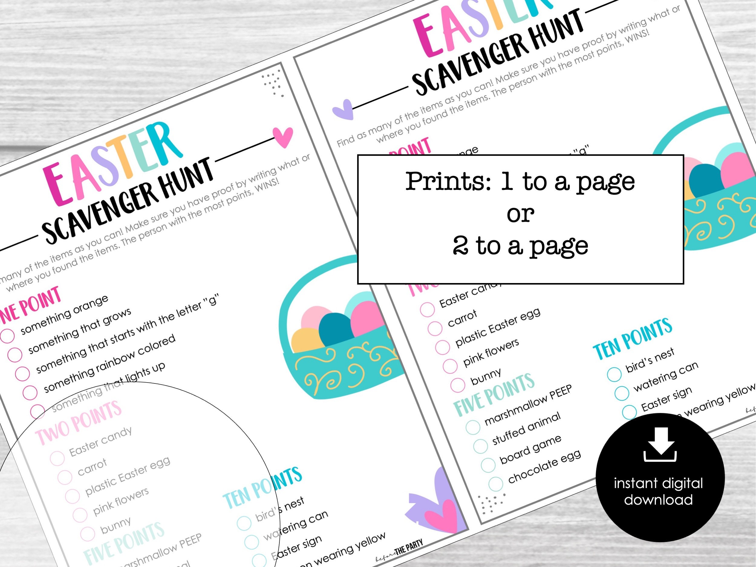 Easter Scavenger Hunt Game Printable Easter Party Game - Etsy