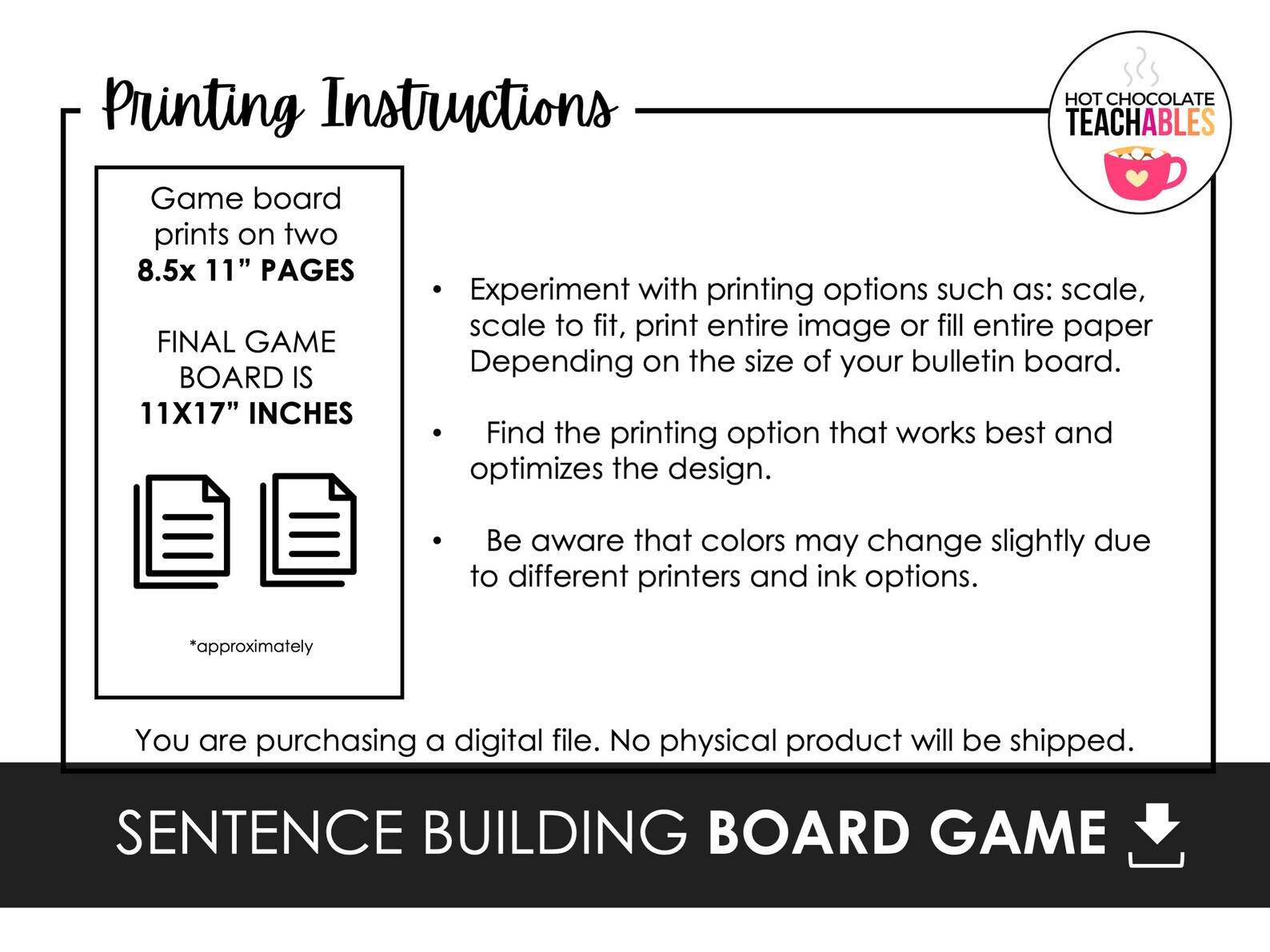 Sentence Building Printable Board Game, Verb Tenses BE & HAVE ...