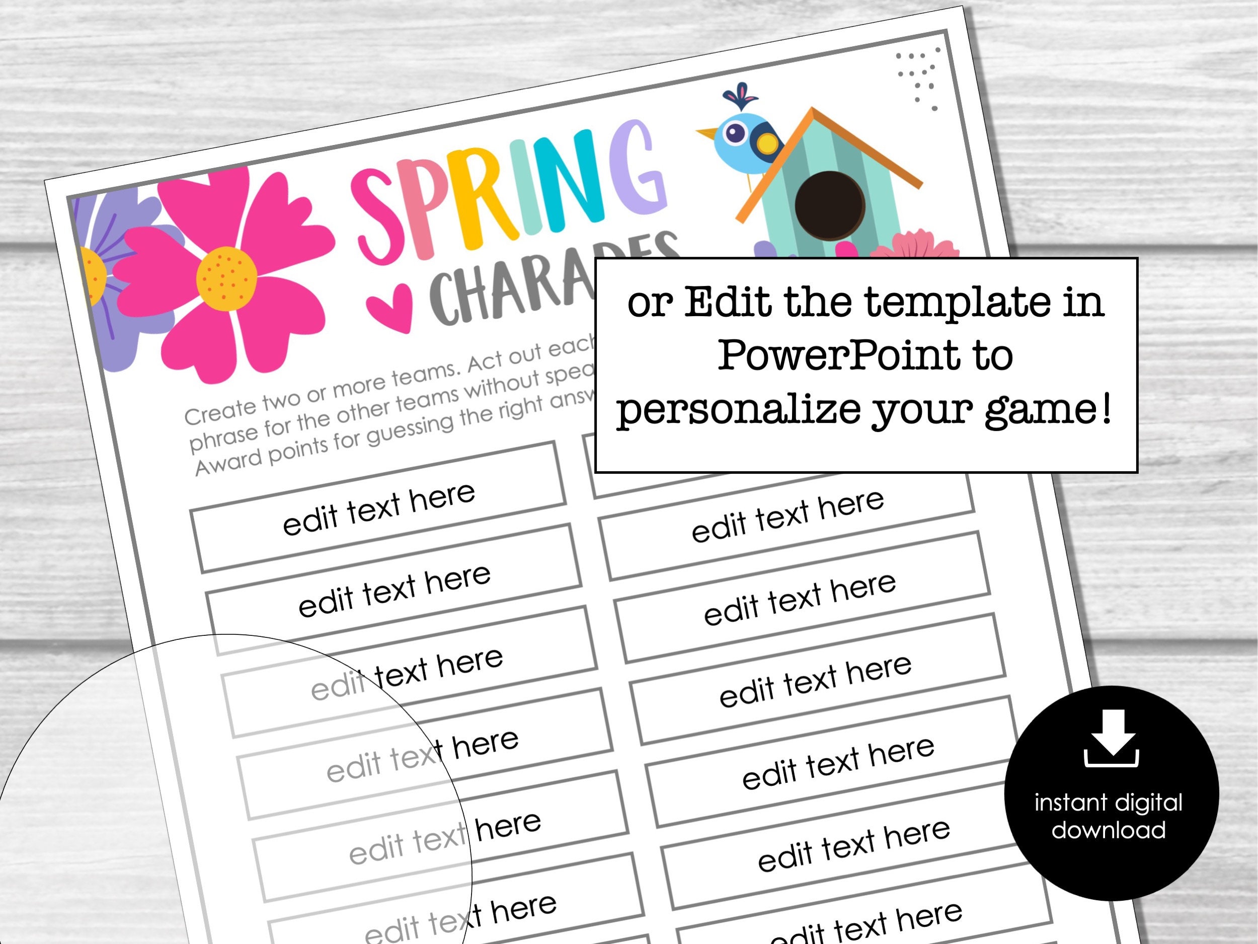 Spring Charades Party Game for Kids Classroom Charades for - Etsy