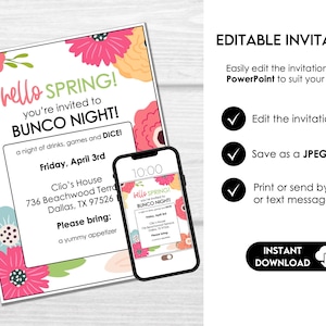Hello Spring Bunco Score Cards, April Bunco Score Sheets, Spring Bunco ...