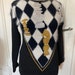 Vintage 80s Checkerboard Schach Sweater Angora 90s - Etsy