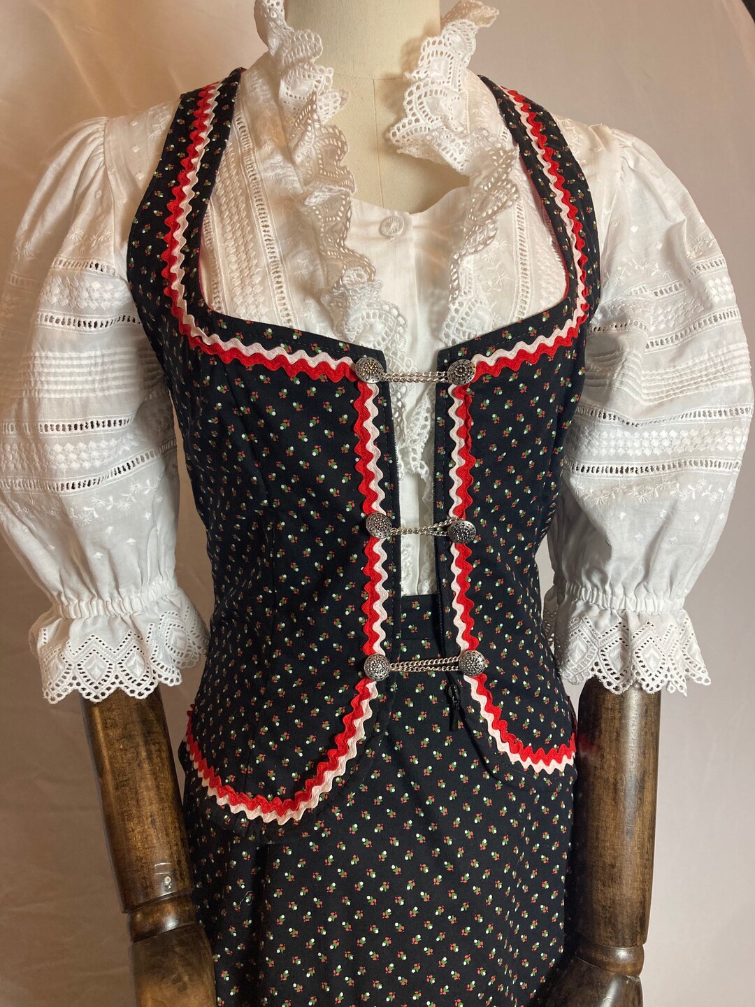70s Tracht Cottage Core Mieder Maxirock - Etsy