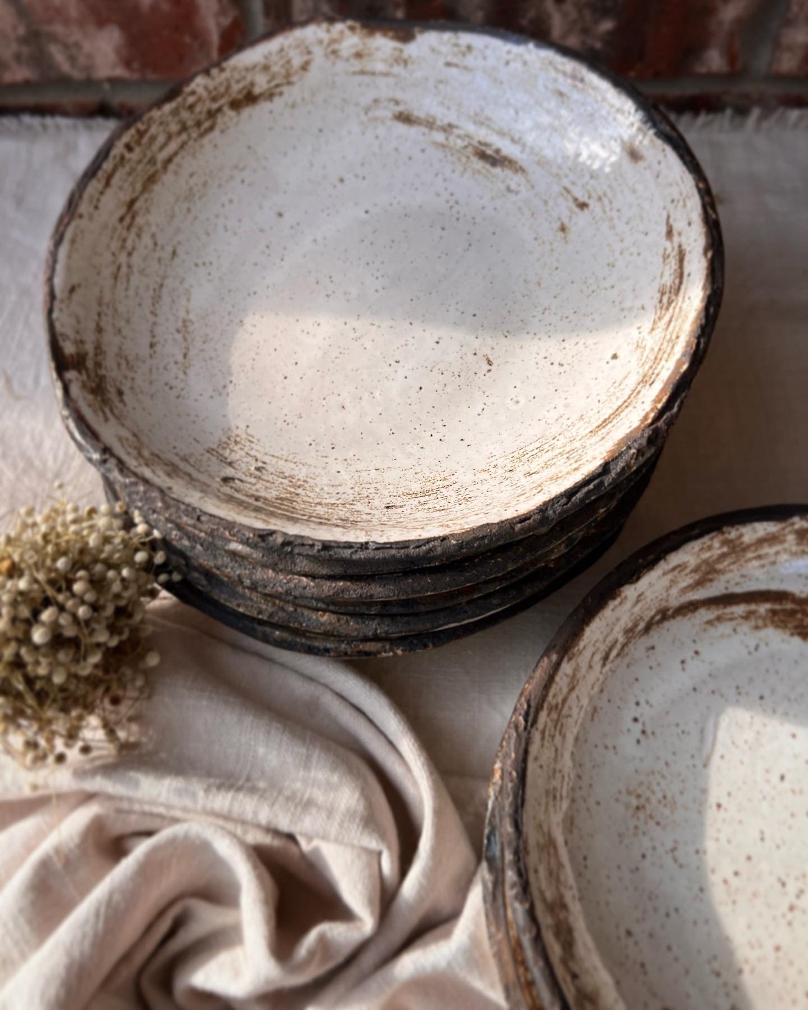 Ceramic Bowl White Bowls Rustic Bowls Pasta Bowl Ceramic - Etsy