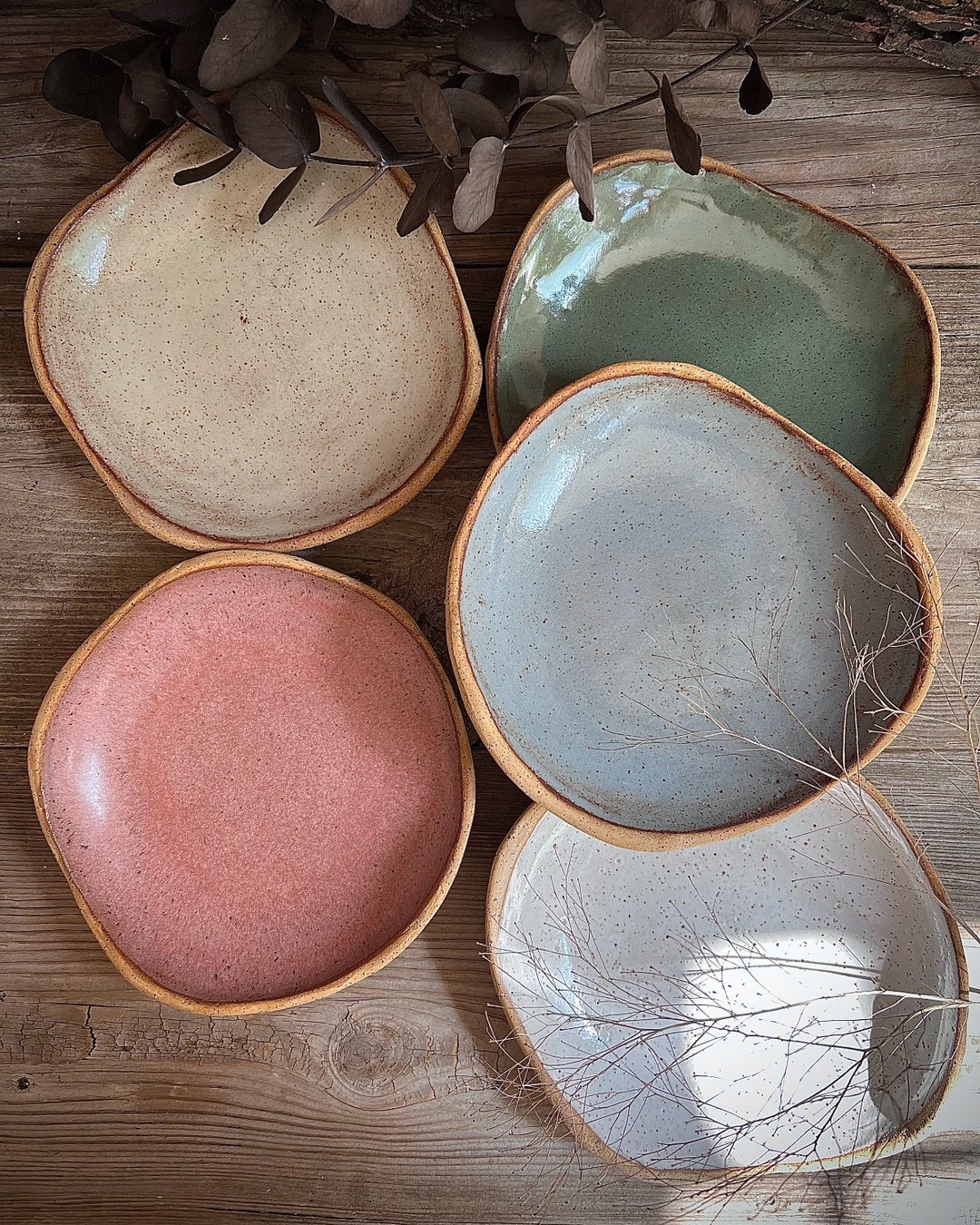 Irregular Shape Bowls Ceramic Shallow Bowl Rustic Bowls - Etsy