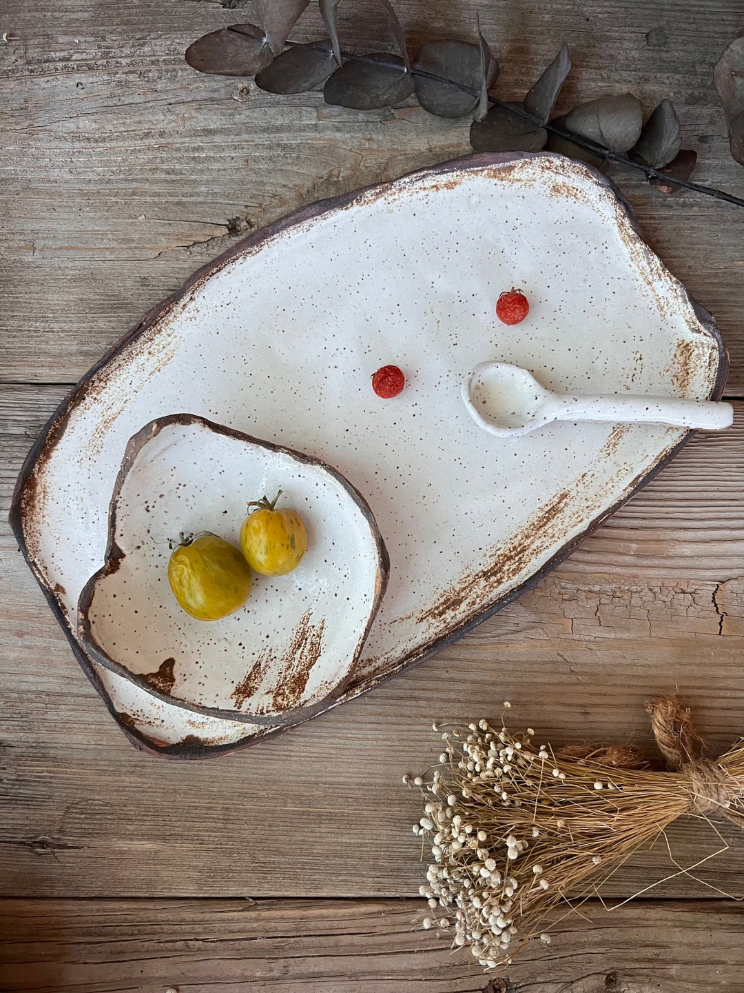 Ceramic Plate, Rectangular Plate, Serving Plate, Ceramic Tapas Plate, Appetizer Plate, Ceramic ...