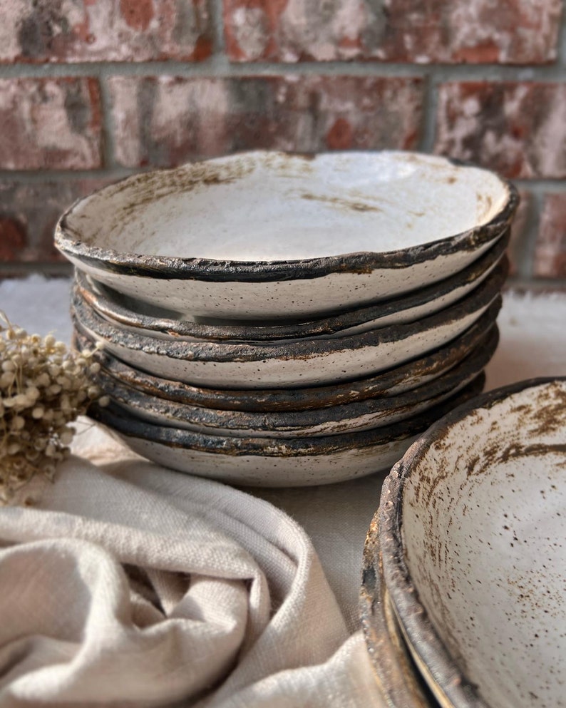 Ceramic Bowl White Bowls Rustic Bowls Pasta Bowl Ceramic - Etsy