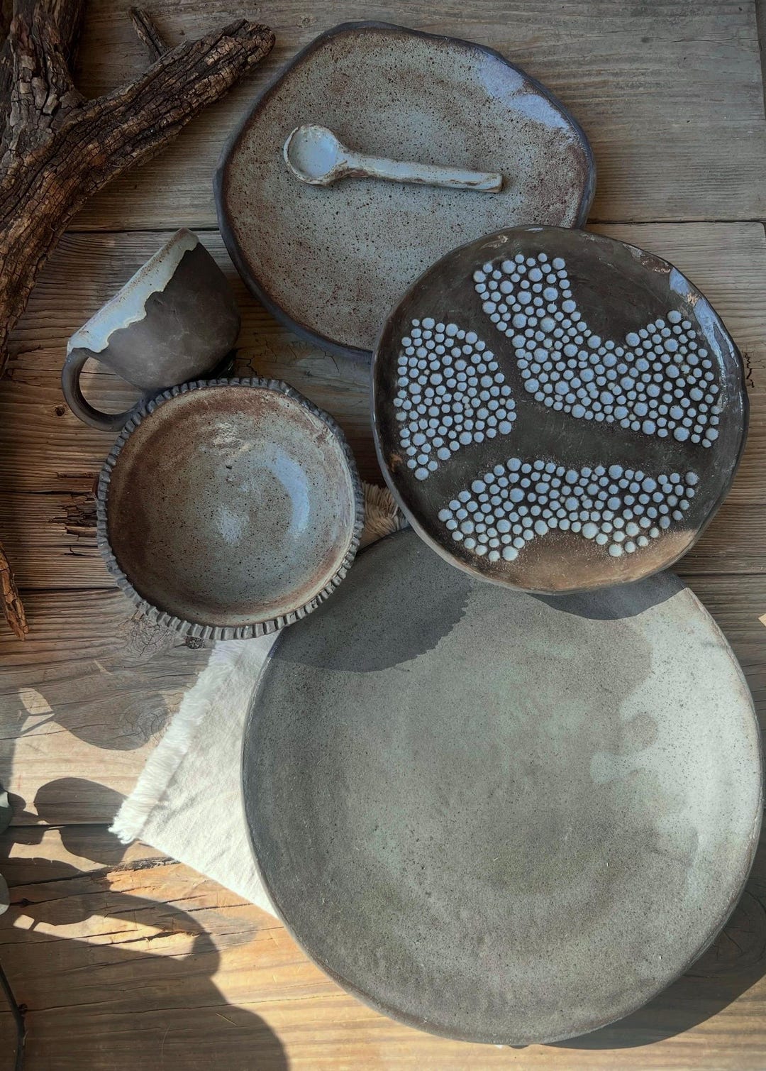 Dinnerware Set, Pottery Set, Rustic Dinnerware Set, Handmade Ceramic ...