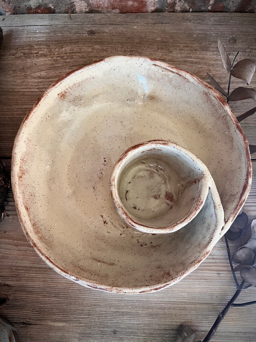 Chips and Dip Bowl, Rustic Bowl, Serving Bowl, Pottery Bowl, Ceramic ...