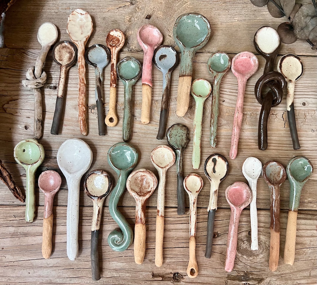 Ceramic Spoons, Stirring Spoons, Handmade Ceramic Spoons, Handmade Pottery Spoons, Minimalist ...