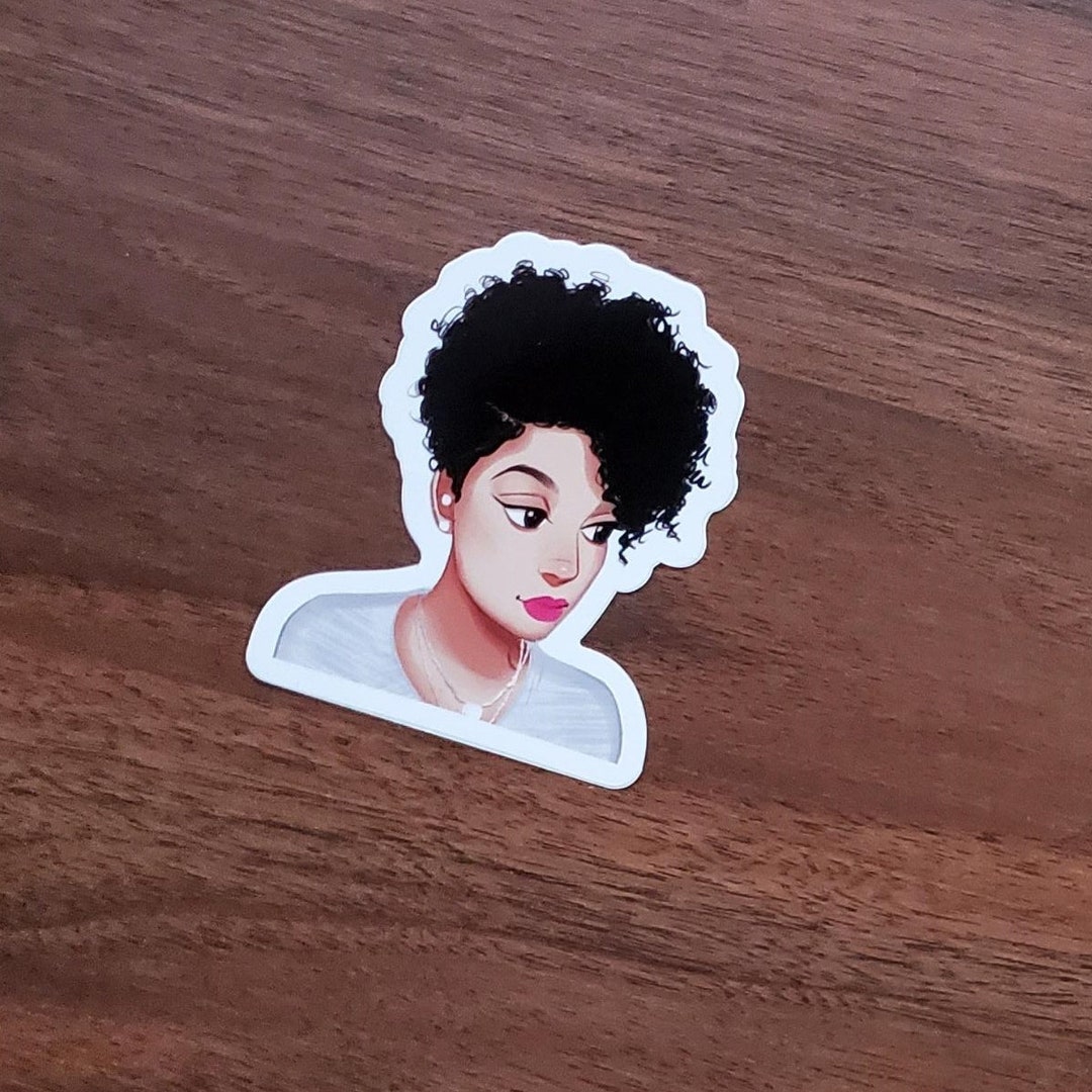 Black Women Art Decals Natural Hairstyle Decorative Waterproof 3 Inch ...