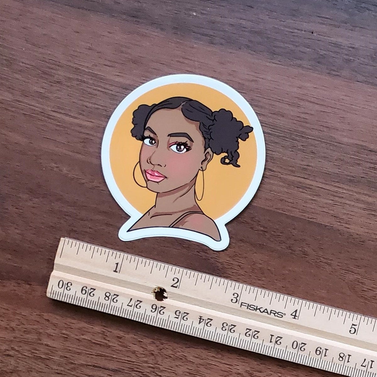 Black Women Art Decals Natural Hairstyle Decorative Waterproof 3 Inch ...
