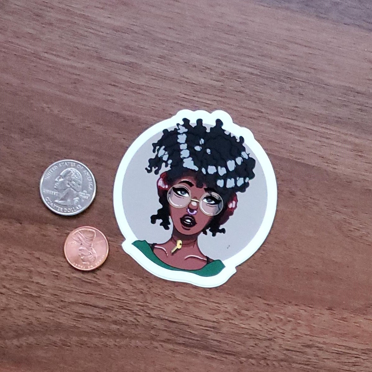 Black Women Art Decals Natural Hairstyle Decorative Waterproof 3 Inch ...