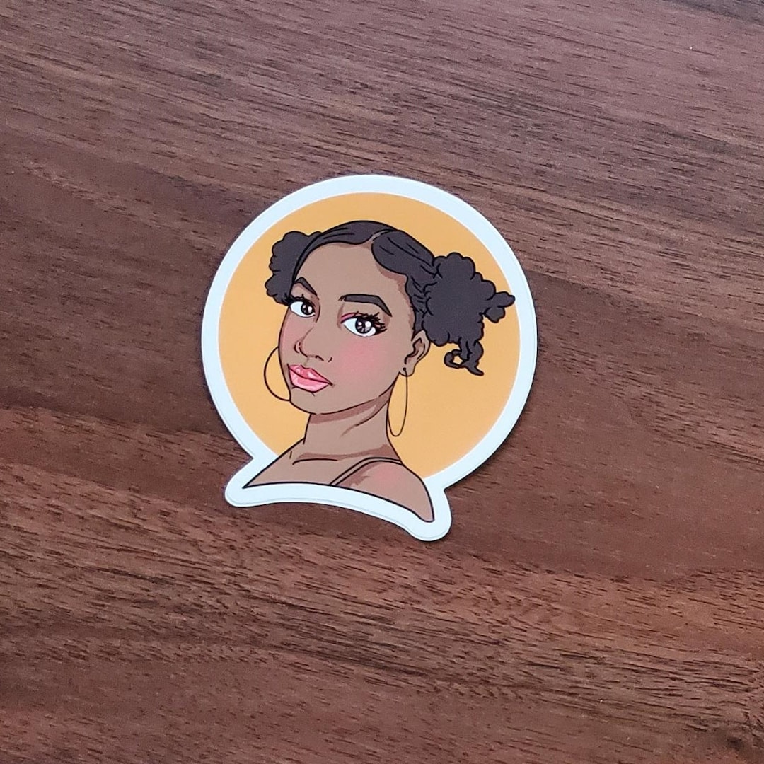 Black Women Art Decals Natural Hairstyle Decorative Waterproof 3 Inch ...
