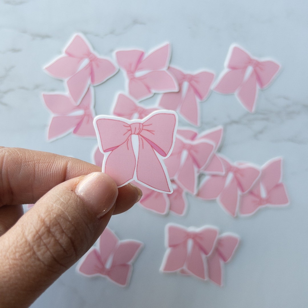 Pink Bow Stickers, 3 Pack Coquette Bow, Kindle Stickers, Girlcore ...