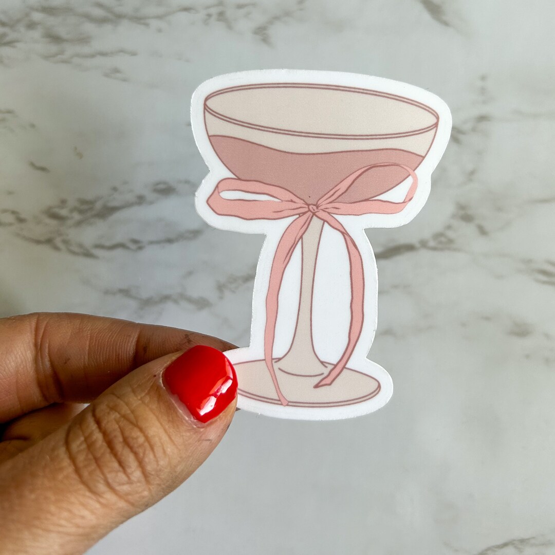 Champagne Flute Sticker, Coupe With a Bow,kindle Stickers, Girlcore ...