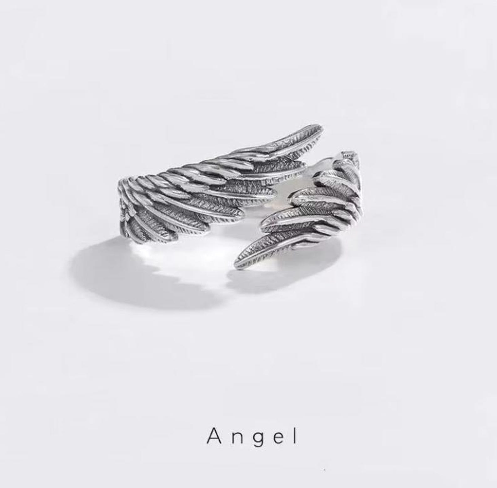 Angel / Demon Ring Masculine Silver Ring, Unisex Y2K Ring, Chrome Ring ...