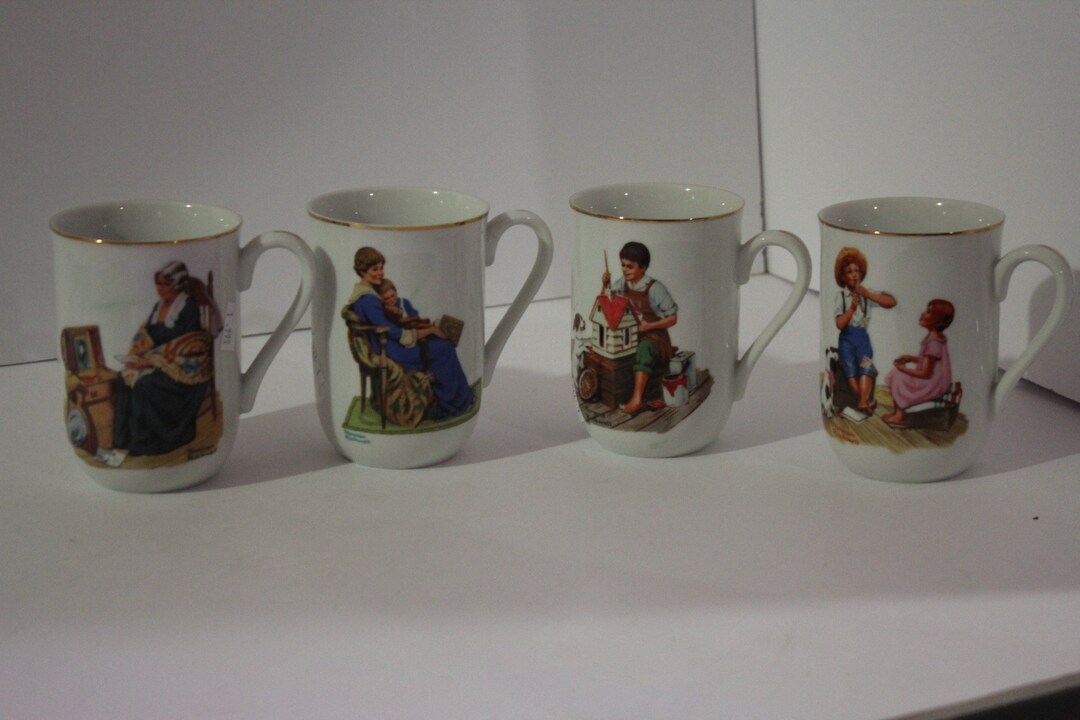 Set of 4 Cups by Normal Rockwell Museum - Etsy