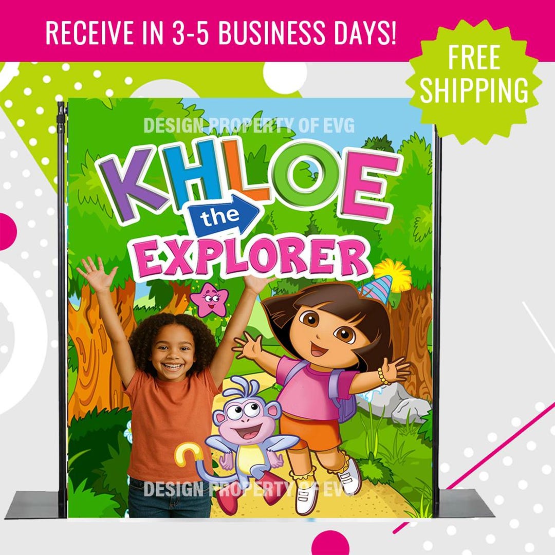 Dora the Explorer, Dora the Explorer Birthday, Dora the Explorer Photo Backdrop, Dora the ...