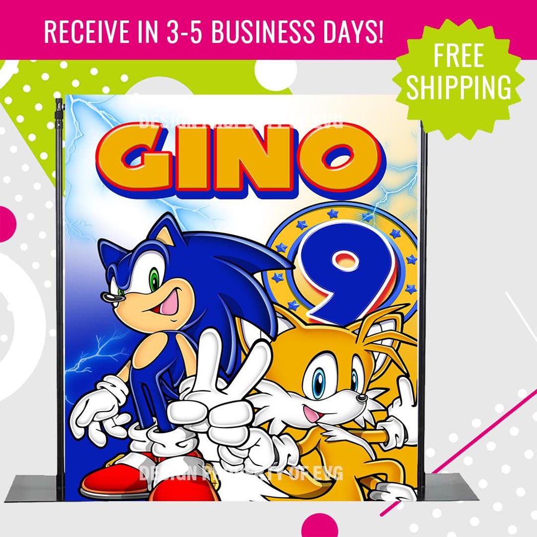 Sonic, Sonic the Hedgehog, Sonic Birthday, Sonic Backdrop, Sonic Party ...