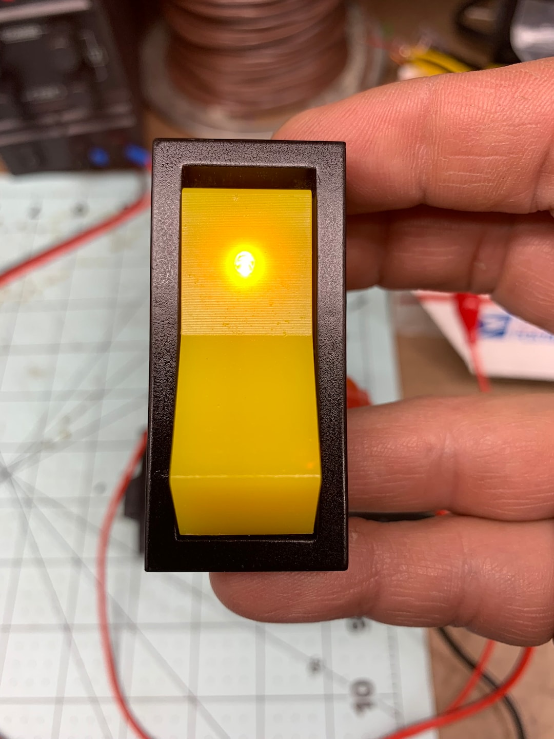 Large YELLOW on BLACK Star Wars Inspired Rocker Switch With Your Choice ...