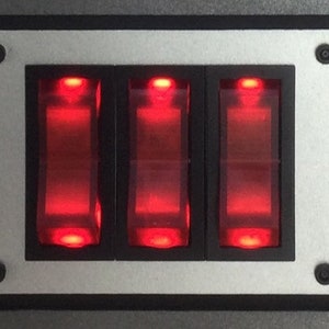 3 PACK Large RED on BLACK Star Wars Inspired Rocker Switch With 2 Leds ...