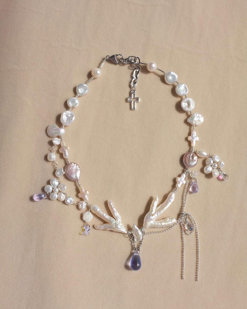 Handmade Freshwater Pearls Choker Necklacefairycorelight Etsy