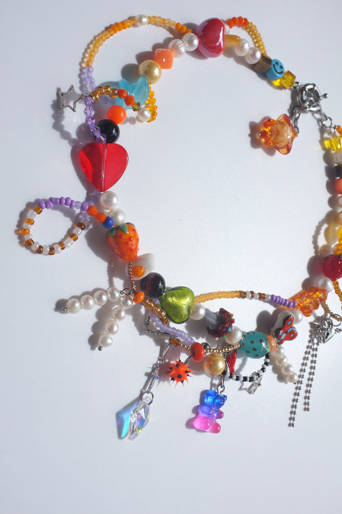 Hand Made Freshwater Pearls With Glass Beads Orange Gummy Bear - Etsy