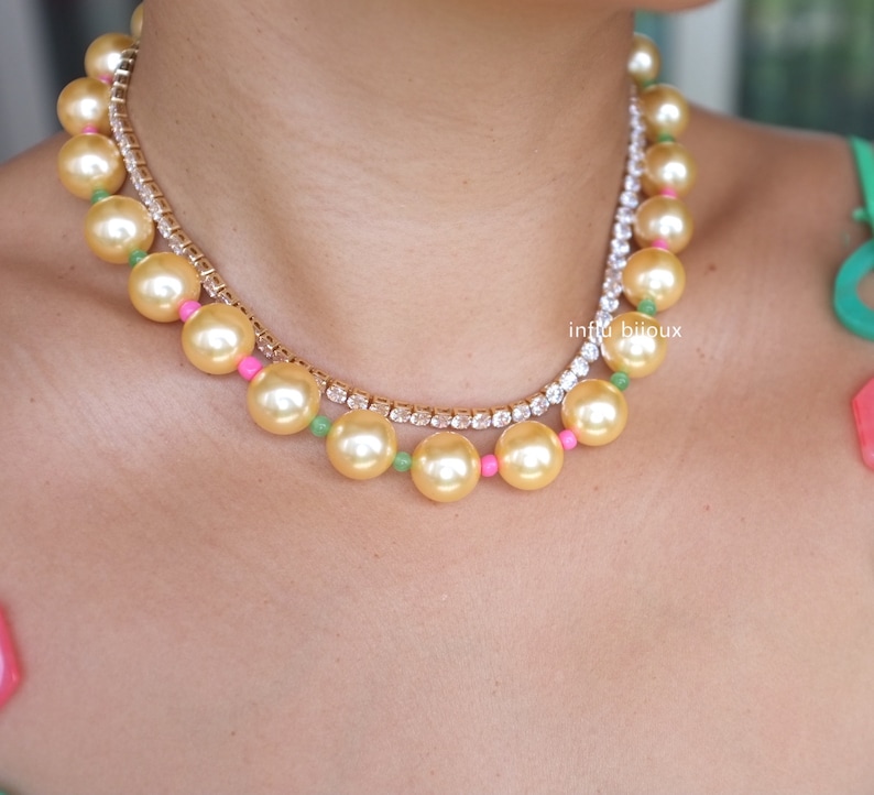 Justin Bieber Shell Pearl Colorful Necklace, Hand Made Layered Unisex ...