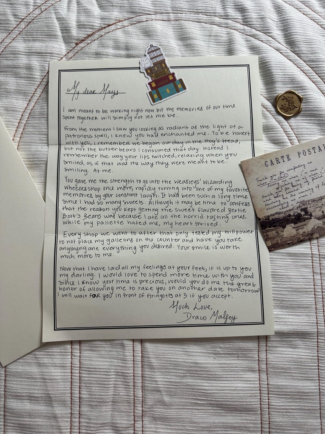 Letter From Your Favorite Fictional Character - Etsy