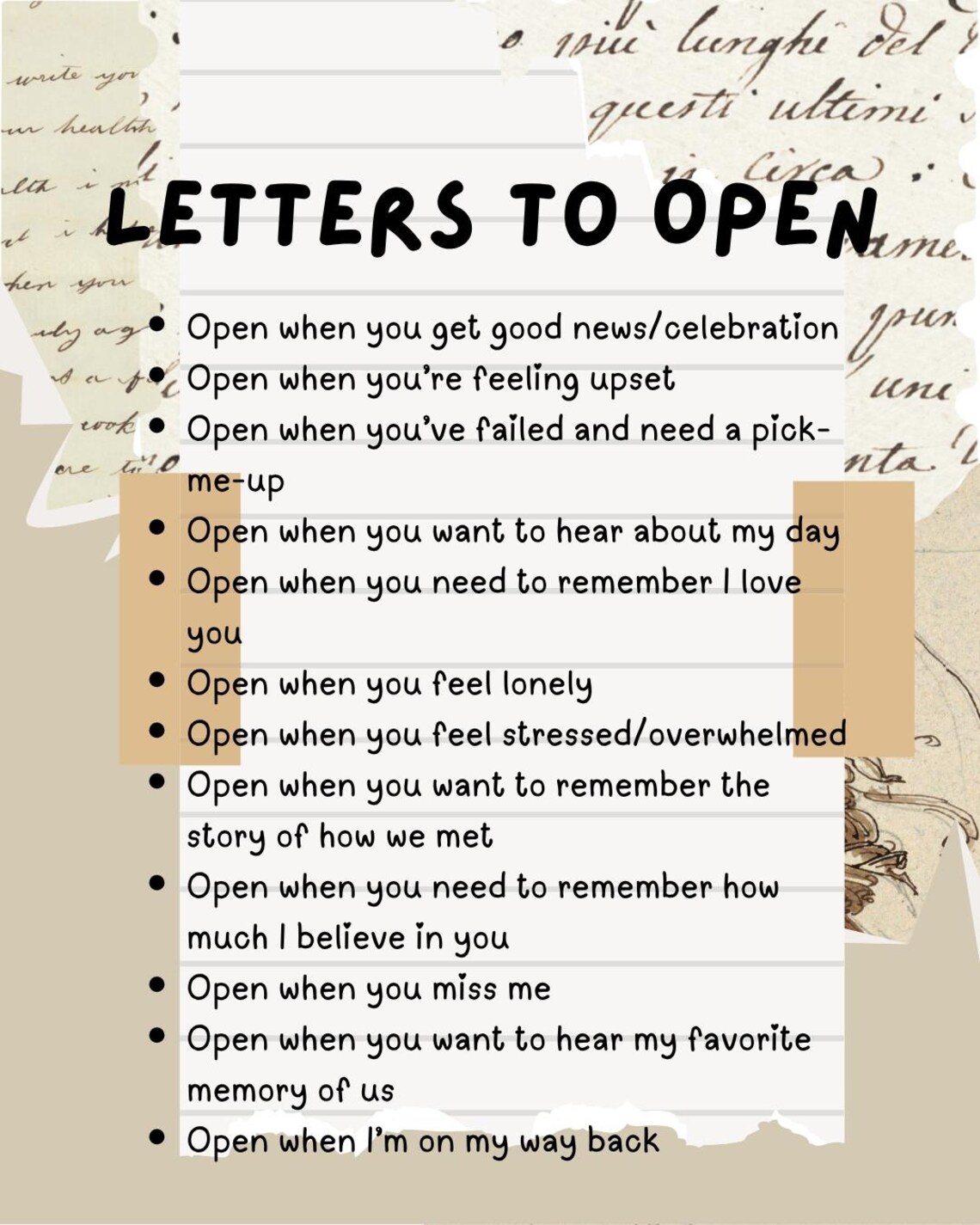 Custom "open When..." Fan Fiction Letters | Comfort Character Letters ...