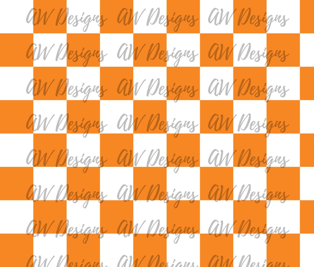 Tennessee Checkerboard Rocky Top GO VOLS GBO Orange and White ...
