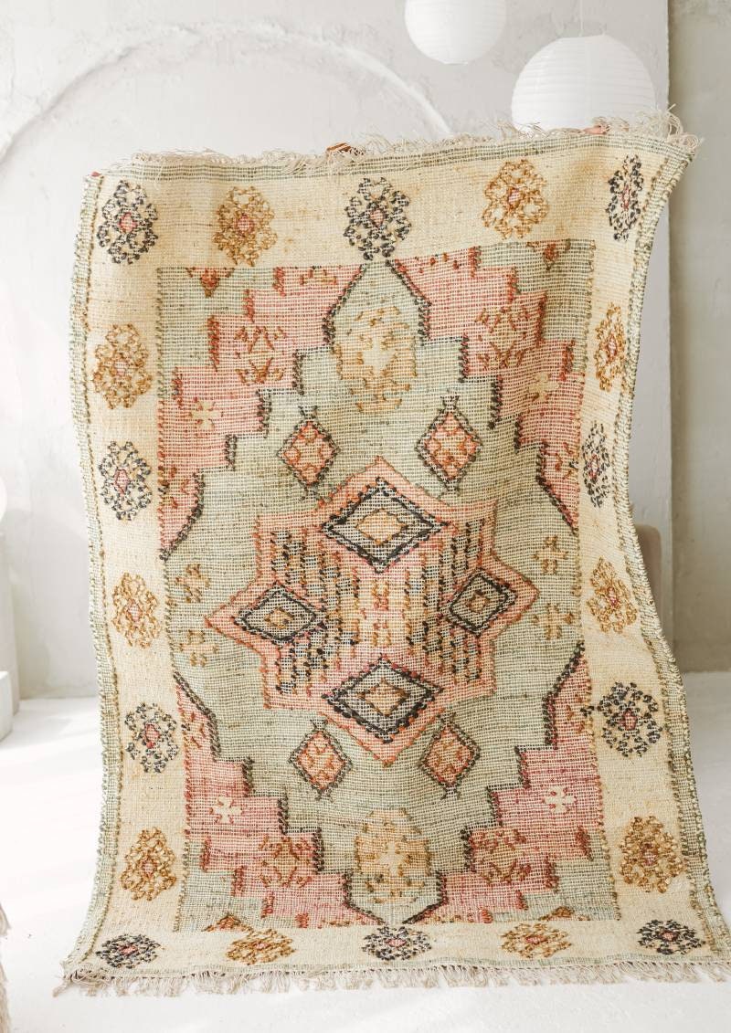 Handmade Pastel Jute Livingroom Rug Oriental Rug Vintage 140 X 200 Cm ...
