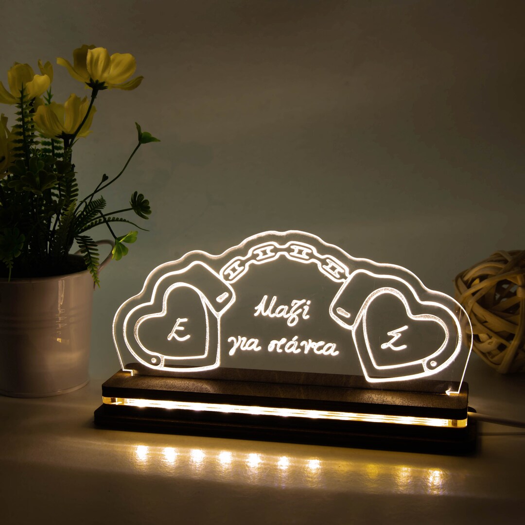 Personalized Acrylic Led Light Table Lamp, Night Light, Romantic Gift ...
