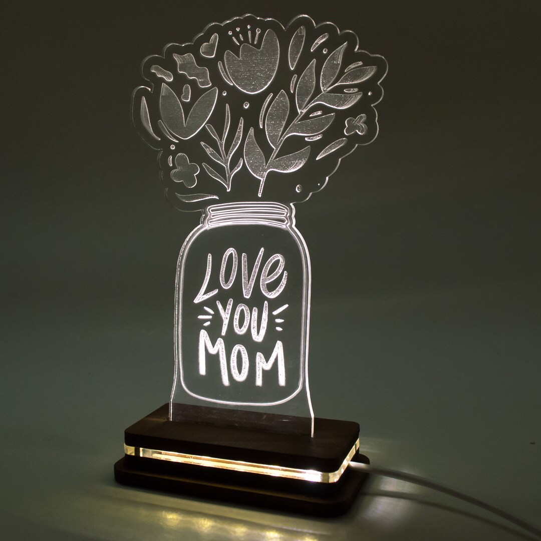 Personalized Acrylic Led Light Table Lamp, Night Light, Family Gift ...