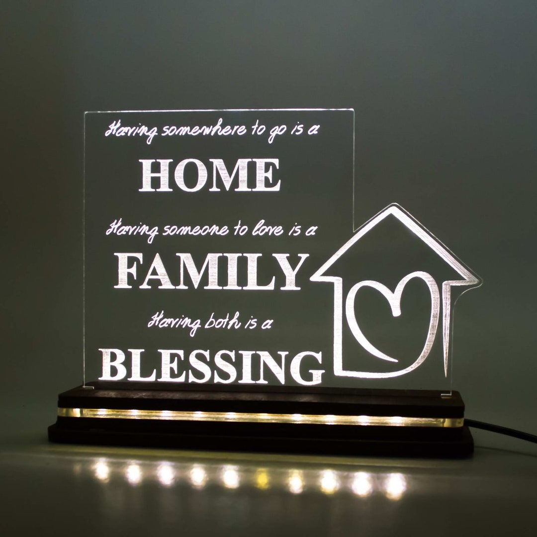 Personalized Acrylic Led Light Table Lamp, Night Light, Family Gift ...