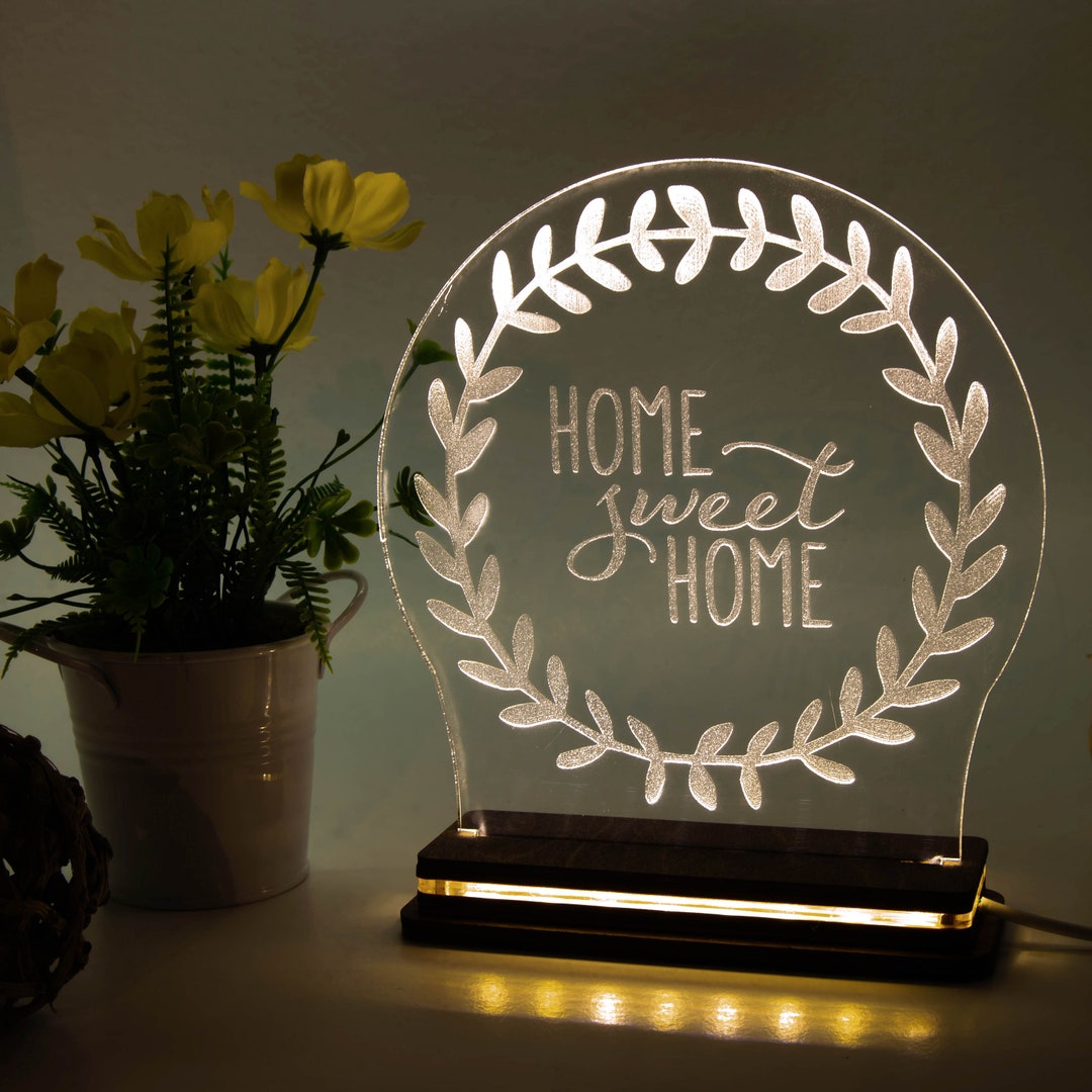 Personalized Acrylic Led Light Table Lamp, Night Light, Family Gift ...
