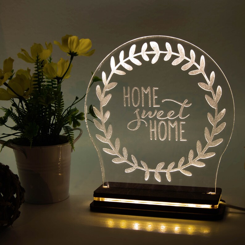 Personalized Acrylic Led Light Table Lamp, Night Light, Family Gift ...
