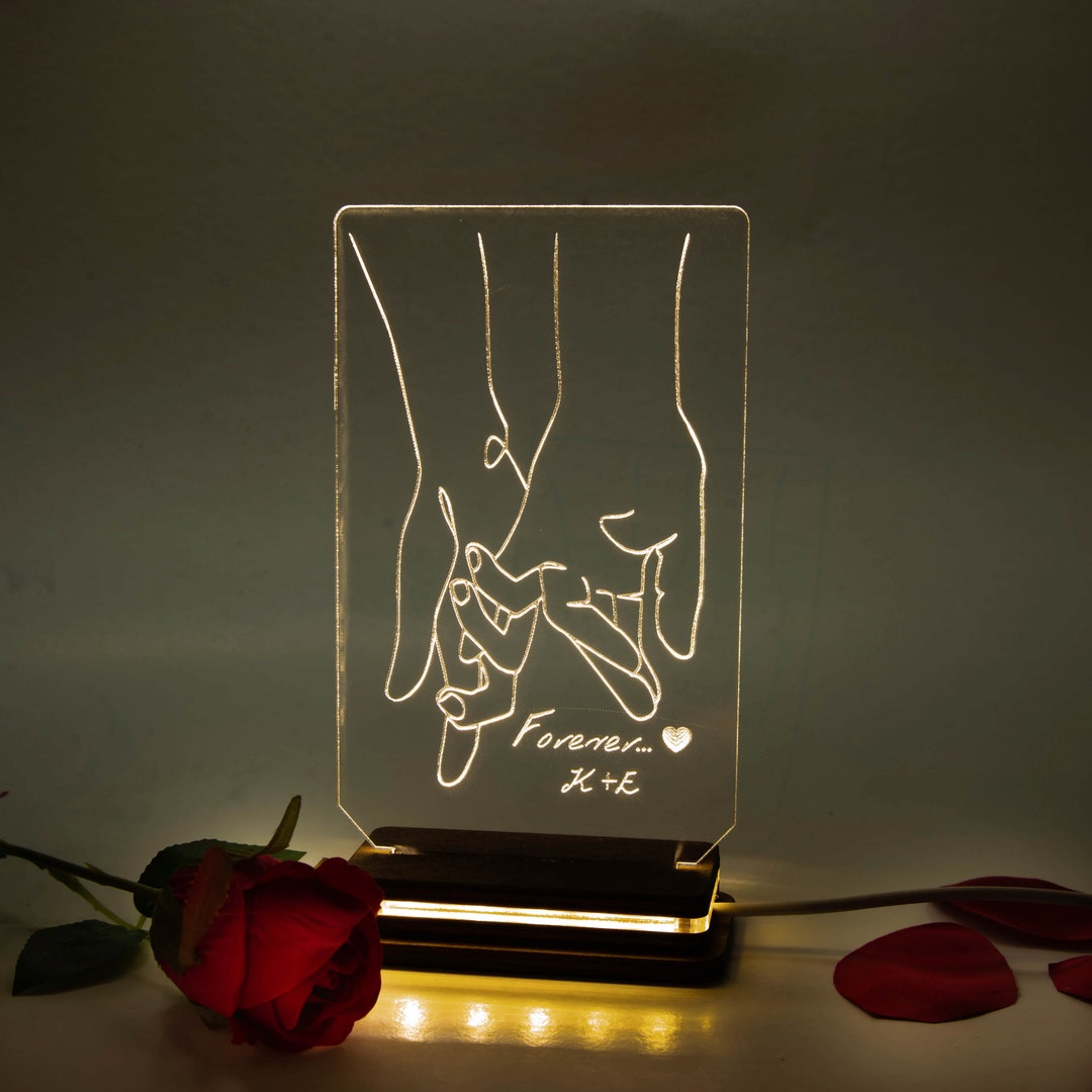 Personalized Acrylic Led Light Table Lamp, Night Light, Romantic Gift ...