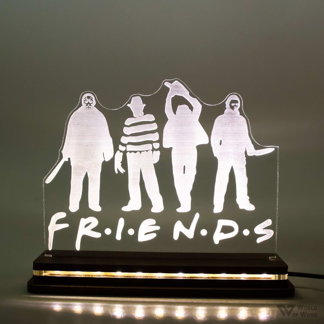 Personalized Horror Friends LED Lamp, Acrylic Table Lamp - Etsy