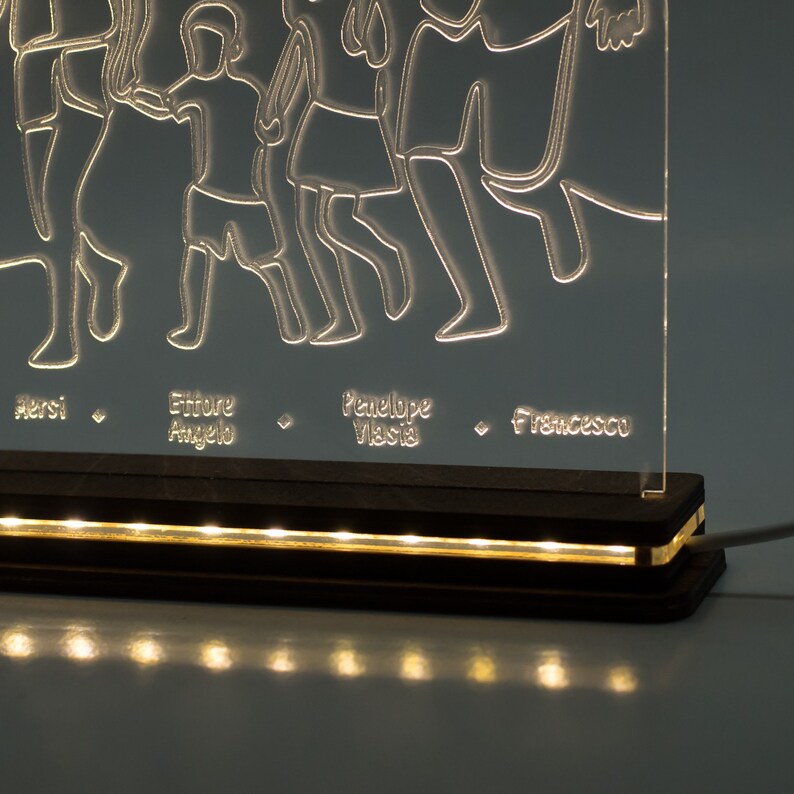 Personalized Acrylic Led Light Table Lamp, Night Light, Family Gift ...