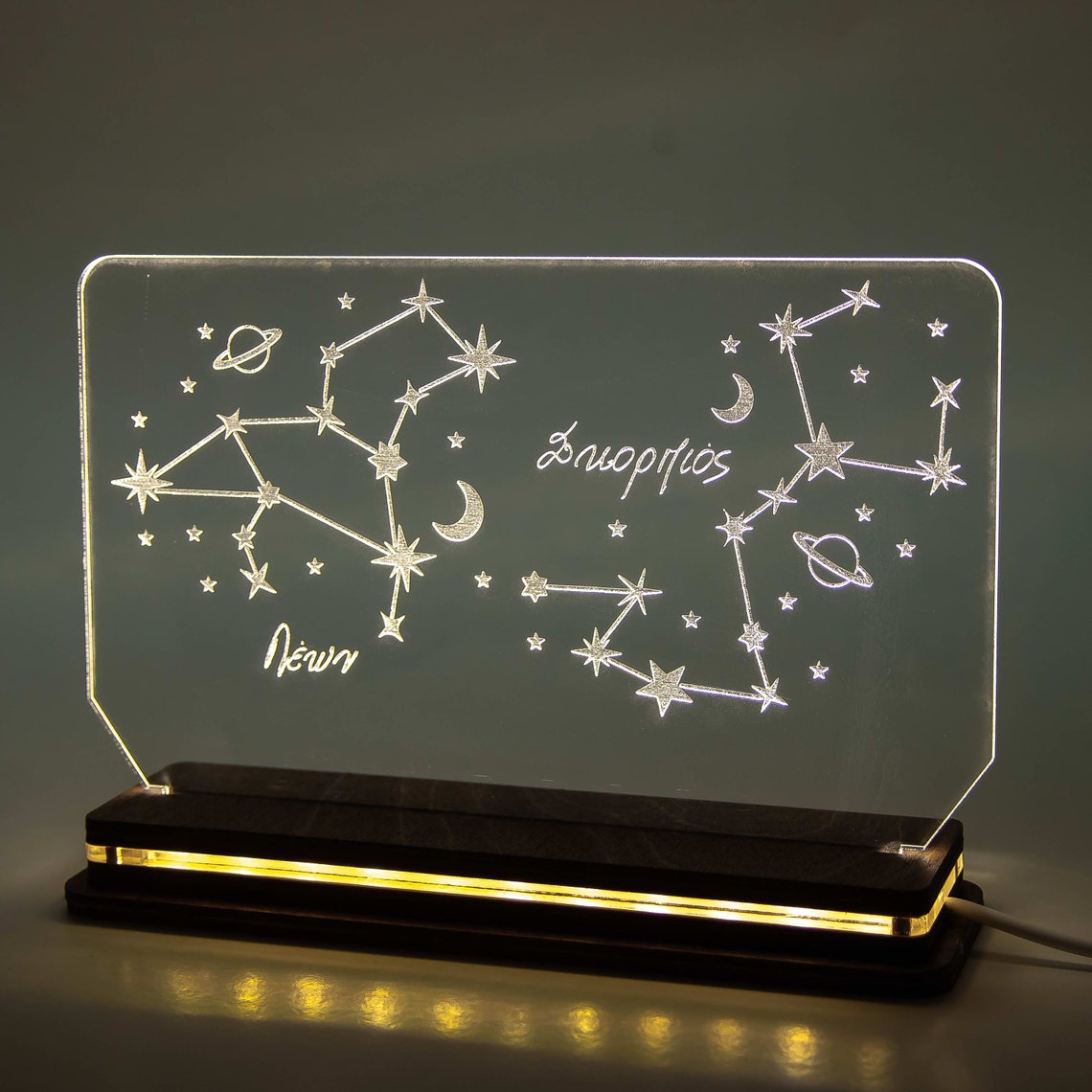 Personalized Acrylic Led Light Table Lamp, Night Light, Romantic Gift ...