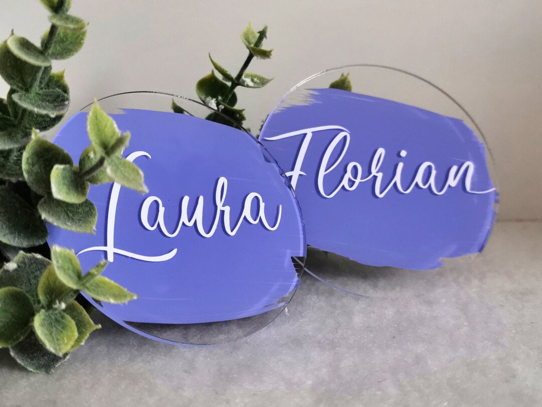 Round Name Tag for Your Wedding and Baptism Made of Acrylic - Etsy