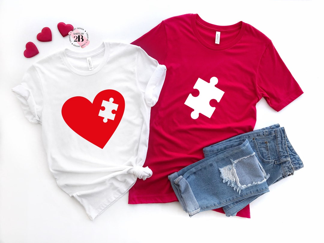 Puzzle Heart & Puzzle Piece Shirt, Valentine's Day Shirt, Valentine ...