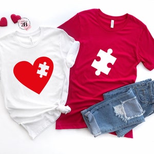 Puzzle Heart & Puzzle Piece Shirt, Valentine's Day Shirt, Valentine ...