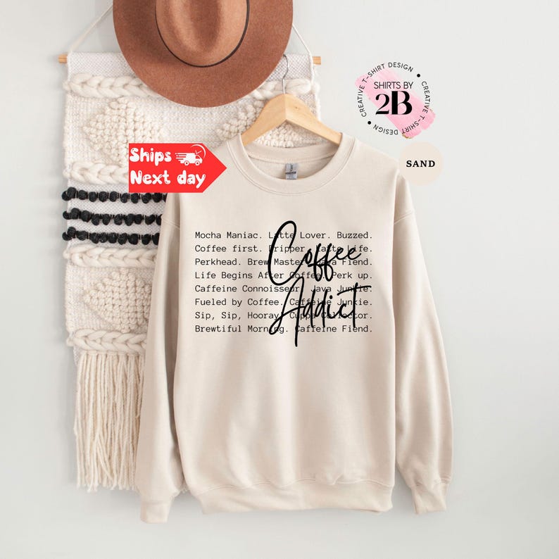 Coffee Addict Sweatshirt: Funny Quote Gift, Coffee Lover Hoodie - Etsy